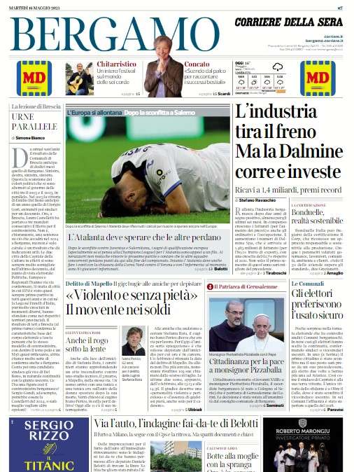 Il Corriere di Bergamo in apertura: "L'Atalanta deve sperare che le ...