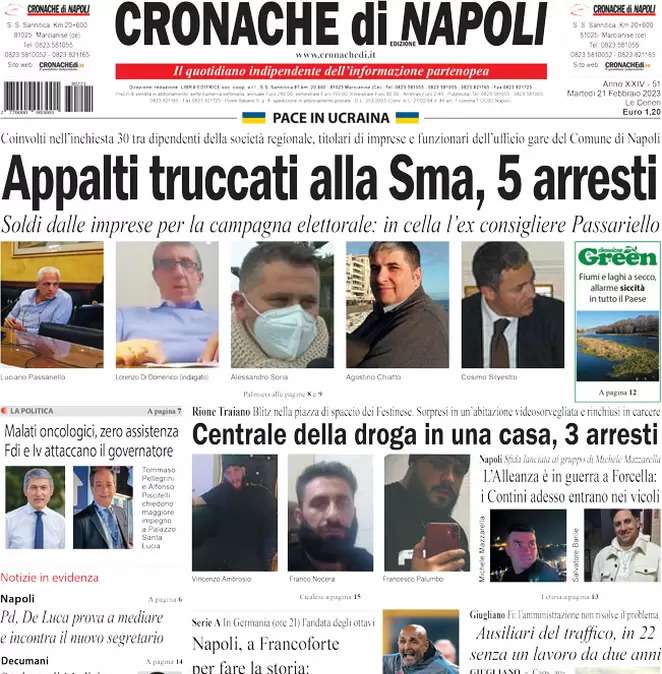 Cronache di Napoli: "Eintracht esame europeo". Azzurri a Francoforte ...