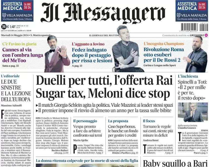 Il Messaggero in prima pagina: "Rivoluzione Roma: otto esuberi per il ...